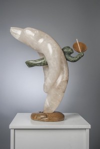 Shaman Hunter with Sedna Spirit with Drum - Sculptures by Inuit Artist ...